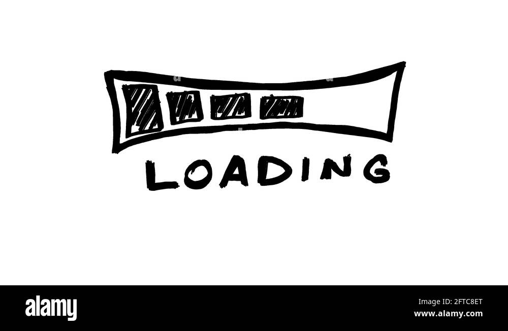 Loading Bar Scribble Animation Doodle White Background 4K Stock Video ...