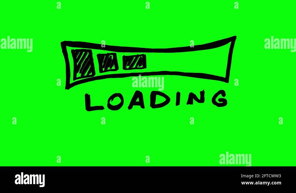 Loading Bar Scribble Animation Doodle Green Screen 4K Stock Video ...