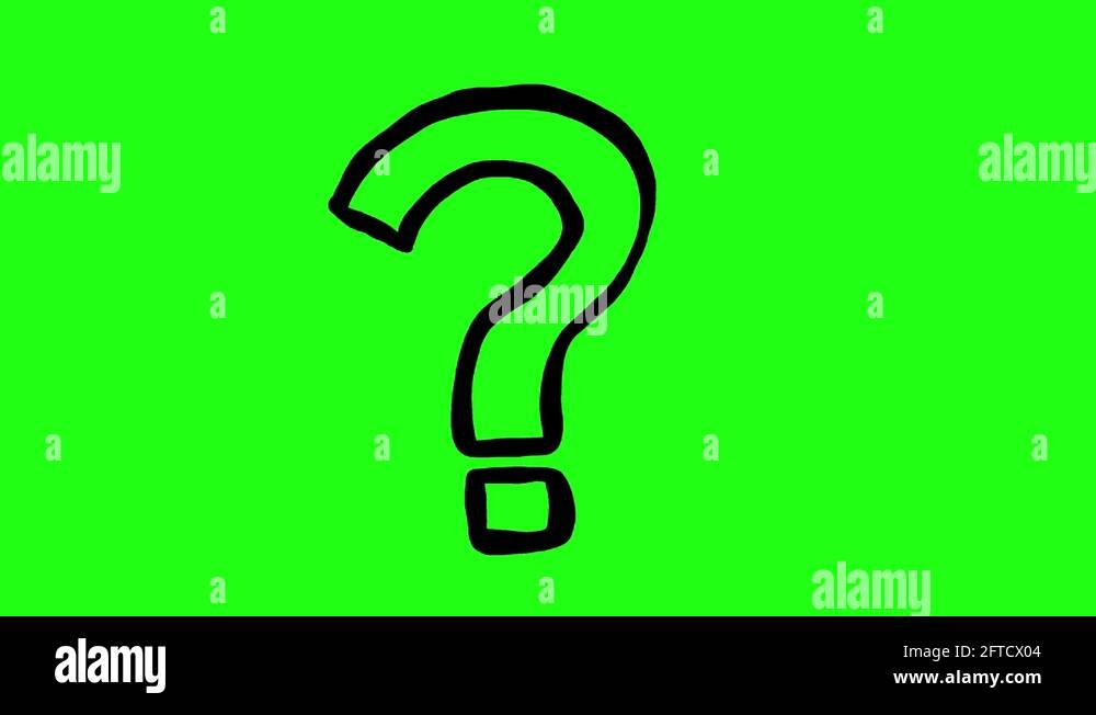 Question Mark Scribble on Green Screen Animation Doodle Cartoon 4K ...