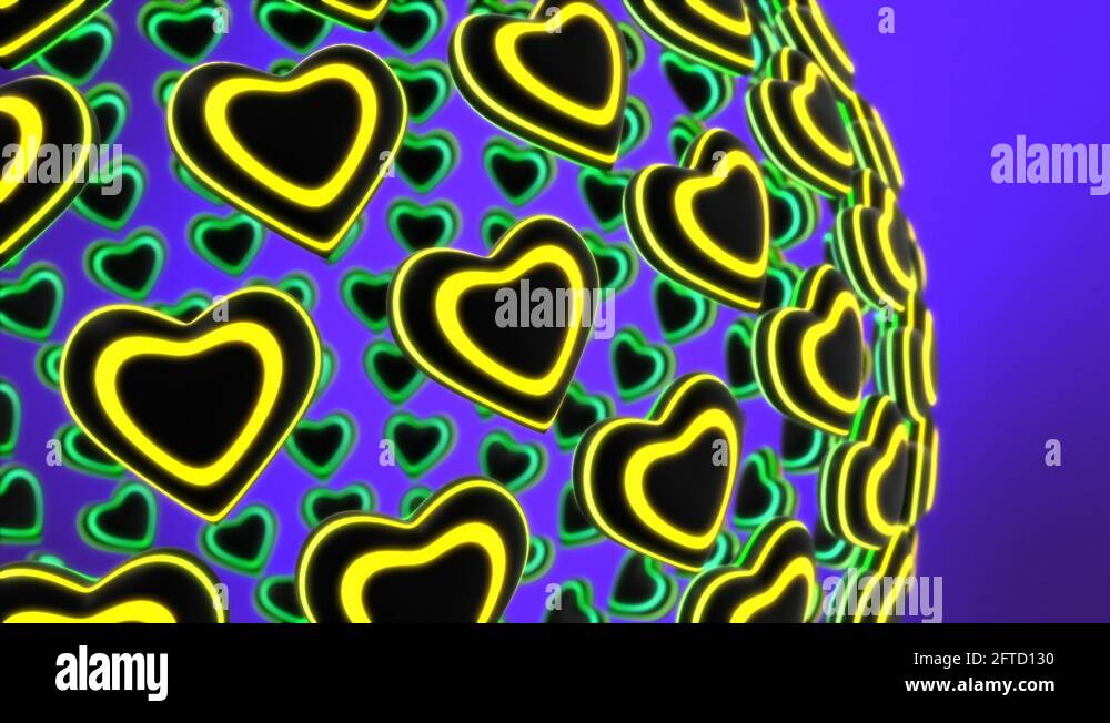 Colorful Cartoon Hearts Spinning Seamless Motion Background Color ...