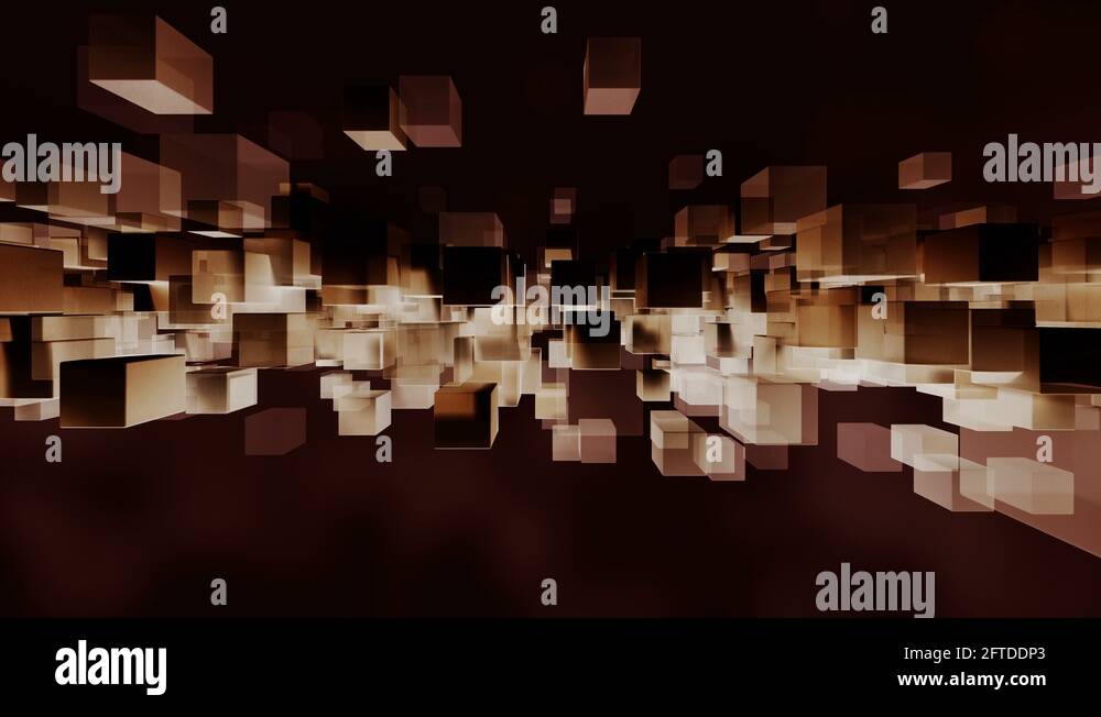 Animated block particles light and dark loop able. 3D rendering 4K ...