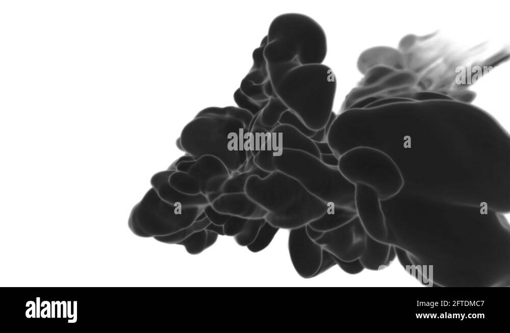 Abstract black Ink or smoke background with alpha mask. VFX Cloud of ...