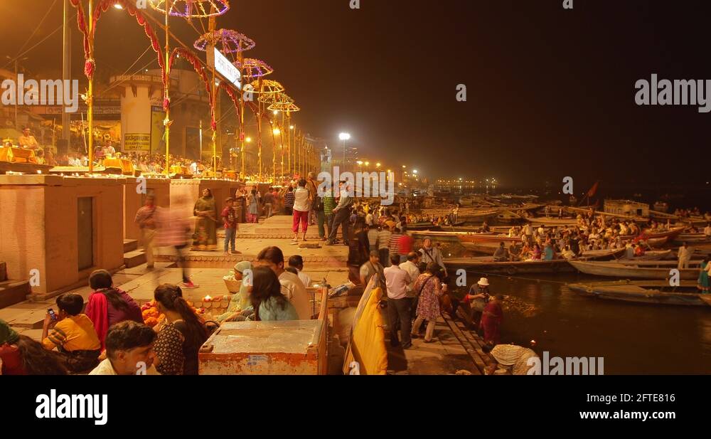 Varanasi Ganga Aarti Puja Time Lapse Stock Video Footage - Alamy