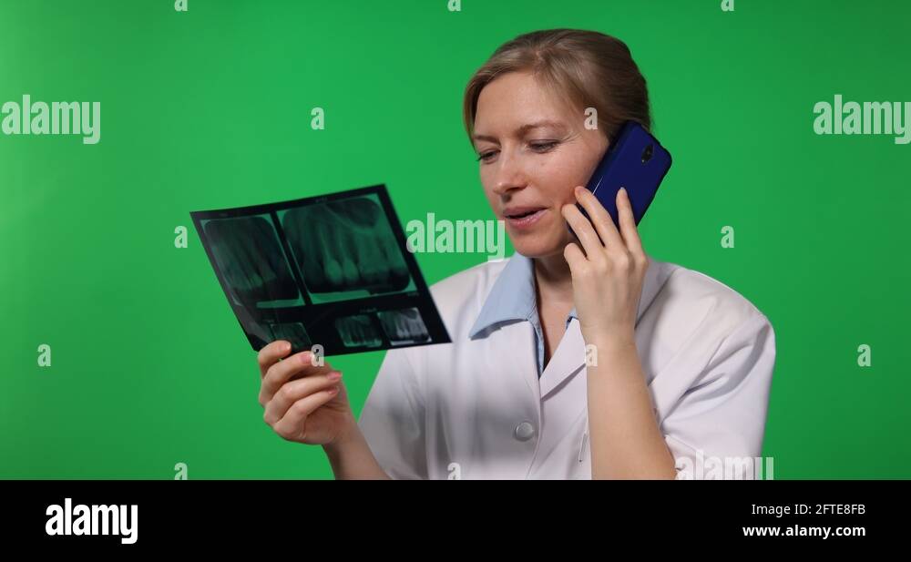 Clinician Woman Mobile Talking Positive Yes Answer Tooth Radiography ...
