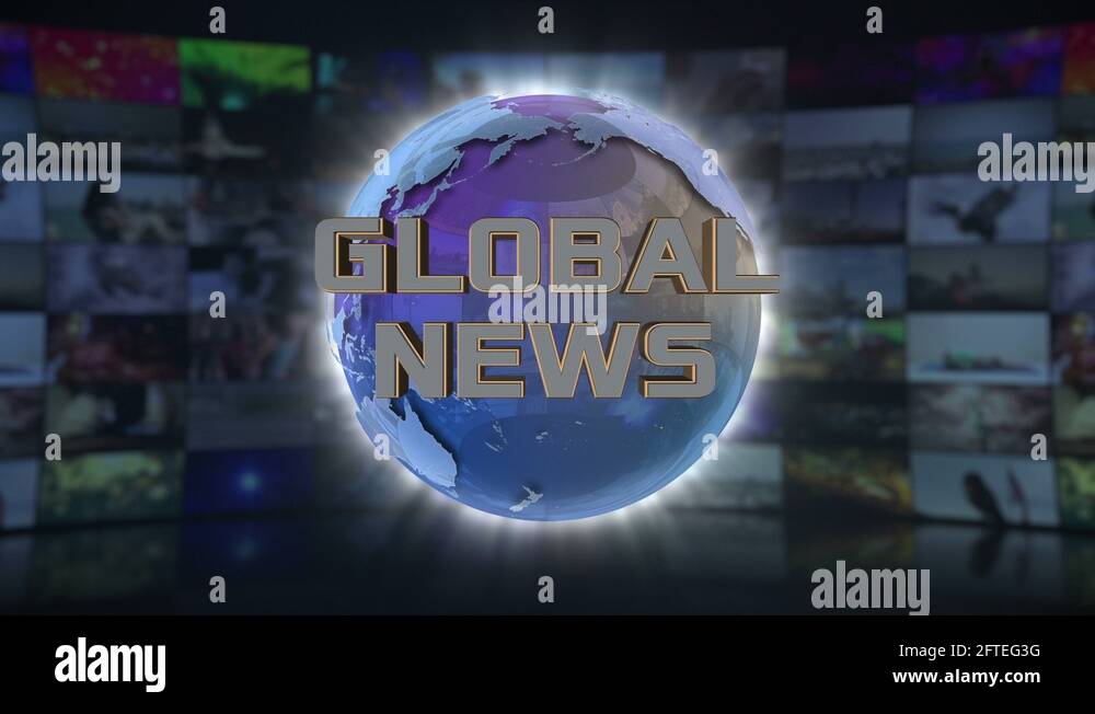 Global News On Screen 3D Animated Text Graphics Blue Full HD 1920x1080 ...