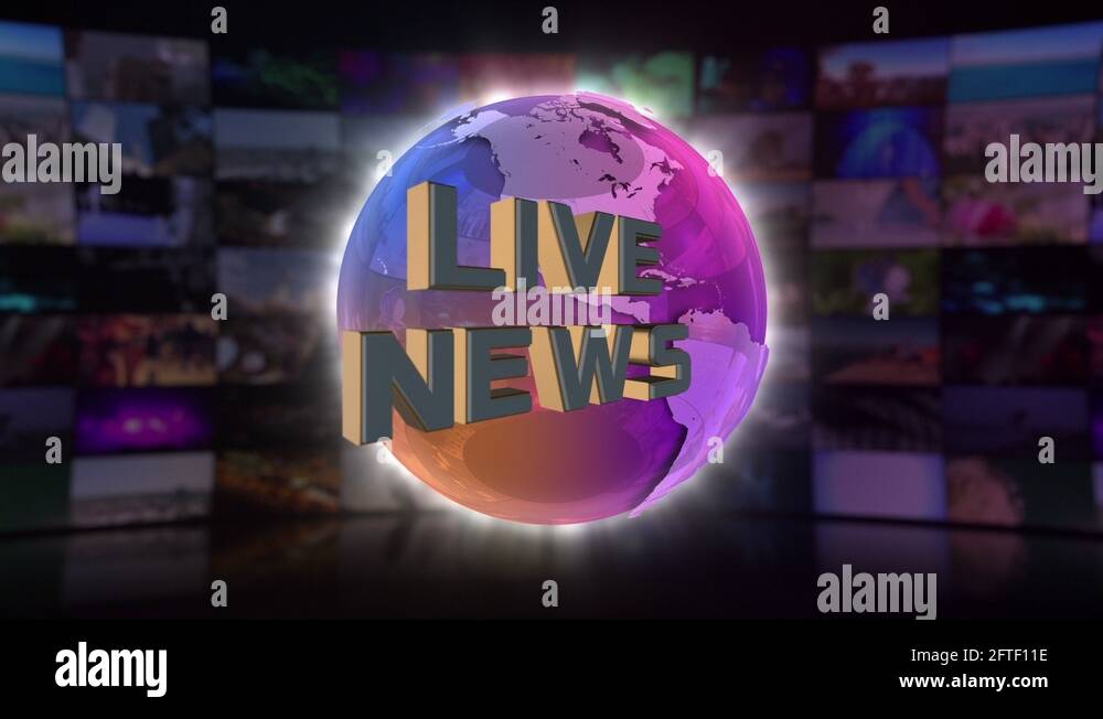 Live News On Screen 3D Animated Text Graphics Purple Full HD 1920x1080 ...
