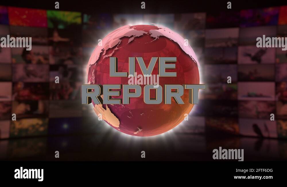 Live Report On Screen 3D Animated Text Graphics Red Full HD 1920x1080 ...