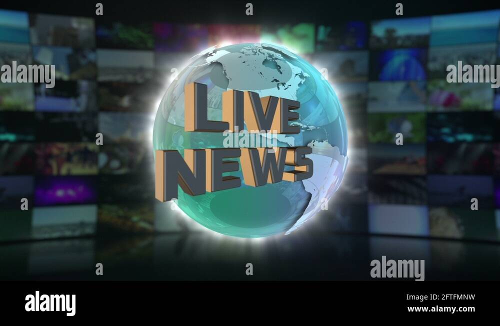 Live News On Screen 3D Animated Text Graphics Green Full HD 1920x1080 ...