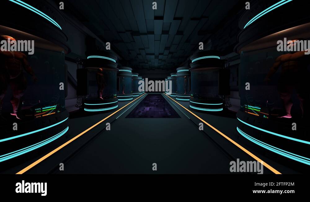 4K Human Bodies in Hibernation or Cloning Capsules Wide Cinematic 3D ...