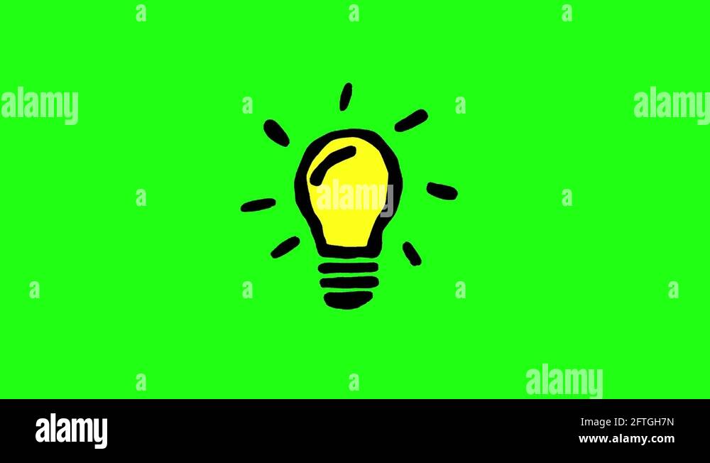 Light Bulb Scribble Animation Doodle Green Screen Stock Video Footage ...