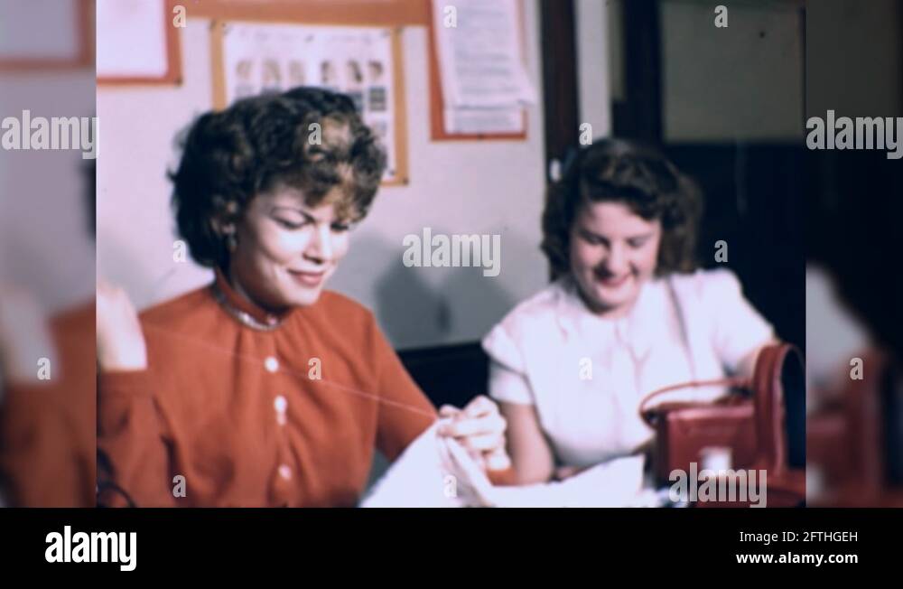 Home economics class sewing Stock Videos & Footage - HD and 4K Video ...