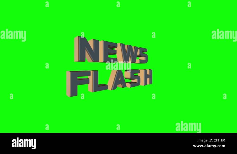 " News Flash " 3D Pre Rendered Animated Graphics Text Over Green Screen ...