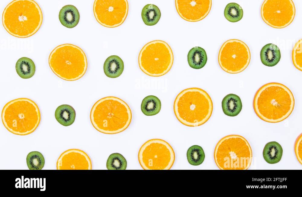 Swarm Fruits Are Dancing. Stop Motion Animation With Oranges and Kiwi ...