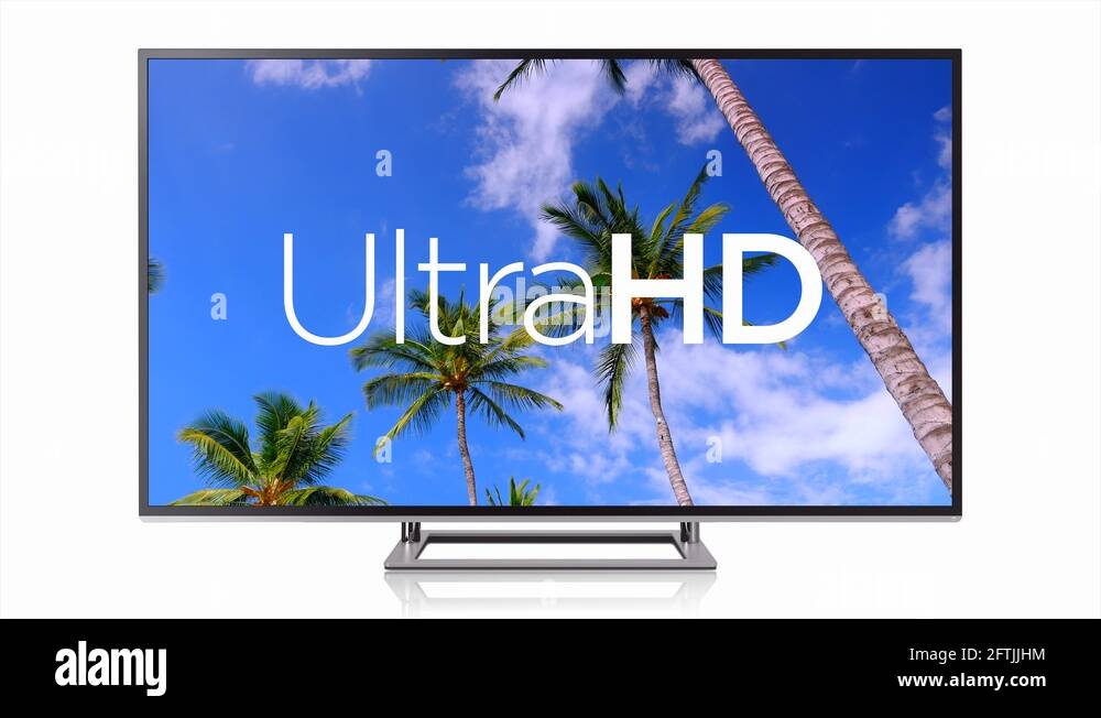 4K Ultra HD TV, UHD High Resolution Television Screen on White ...