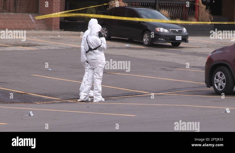 Police officers at crime scene of nightclub shooting Stock Video ...