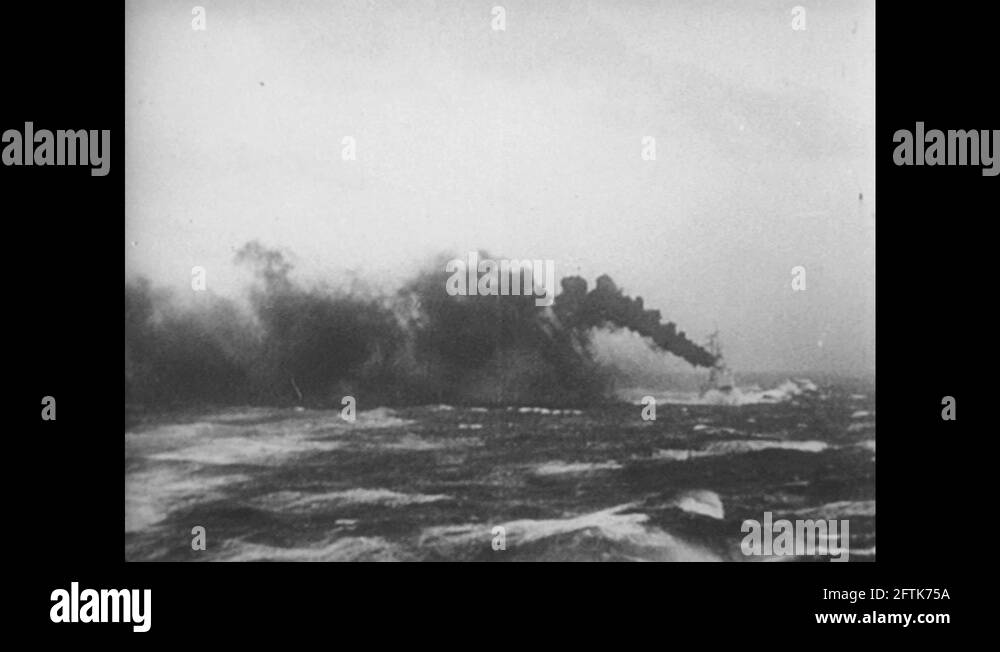 1940s: Ship on fire / Sailor signals with light / Sailor turns valve ...