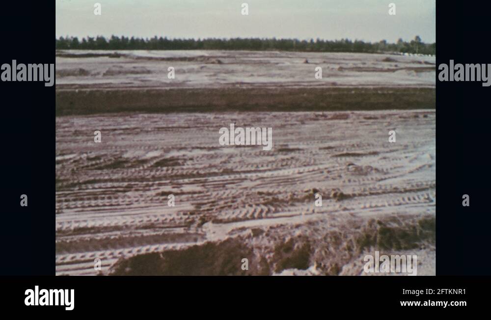 1970s – Vehicle marks indicate the previous location of a bulldozer at ...