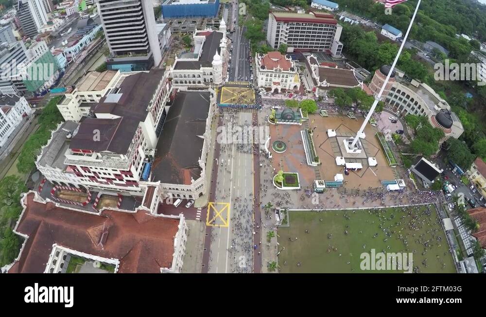 Birds Eye Top View of Merdeka Square - With Tilt Upwards Stock Video ...