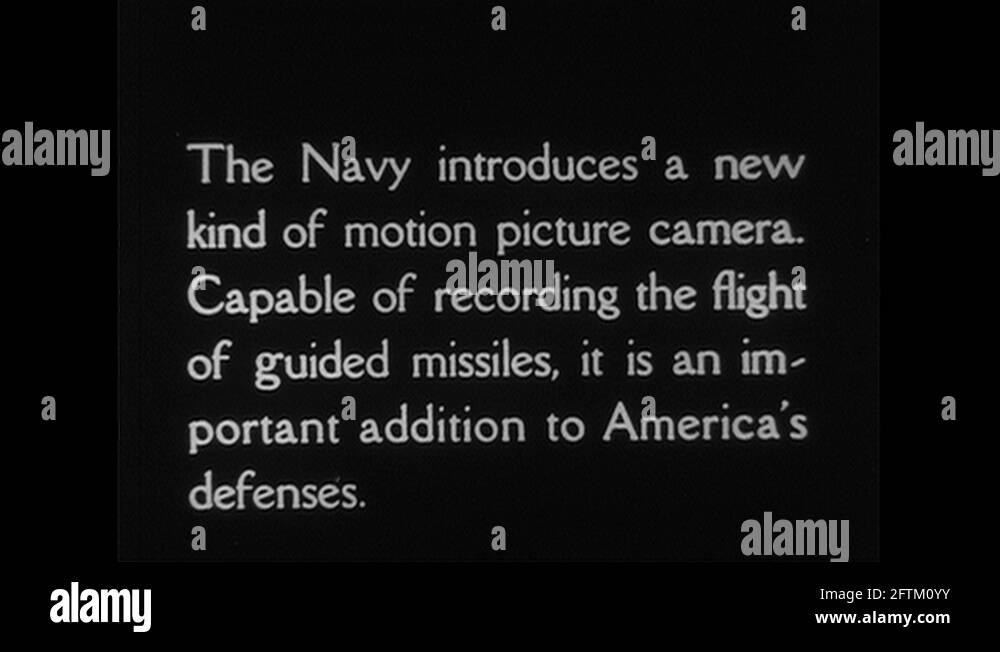 1952 : The US Navy introduces a new motion picture camera for recording ...