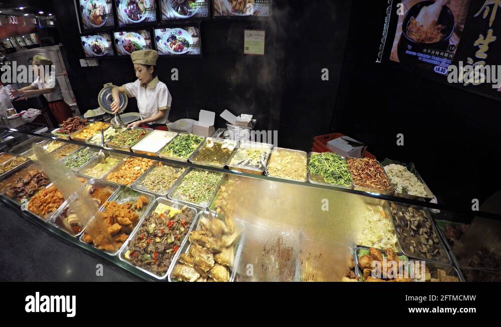 Delicious Foods at a Food Court Vendor's Stand at the Marina Bay Sands ...