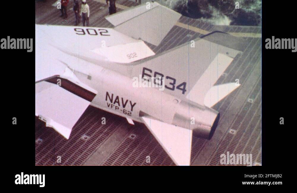 1960s : US Navy Jets Being Refuelled On Flight Deck Stock Video Footage ...