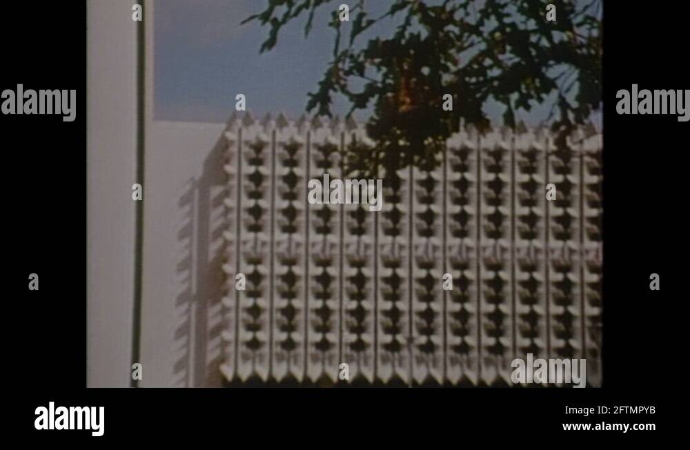 1970s: Zoom out on NASA Manned Spacecraft Center / High angle pan of ...