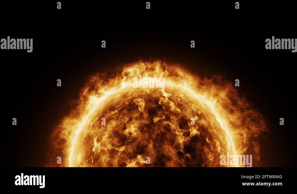 Realistic animation of the sun and the solar surface. Solar prominence ...