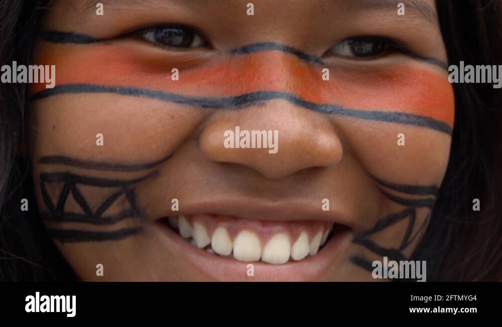 Girl from Tupi Guarani Tribe in Brazil Stock Video Footage - Alamy