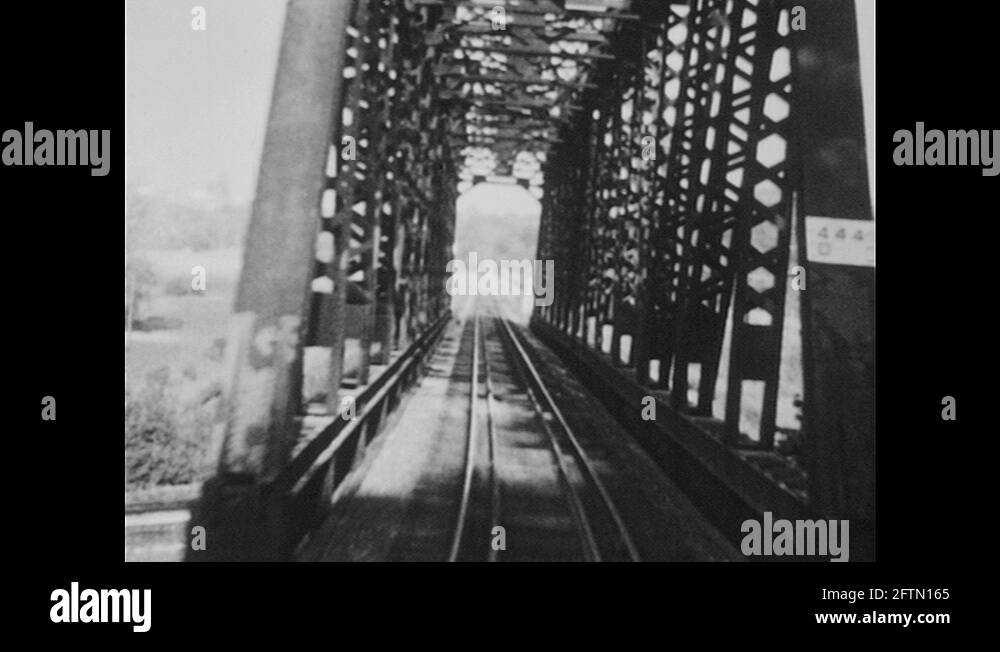 1950s: Freight Train Travels Across Bridge Stock Video Footage - Alamy