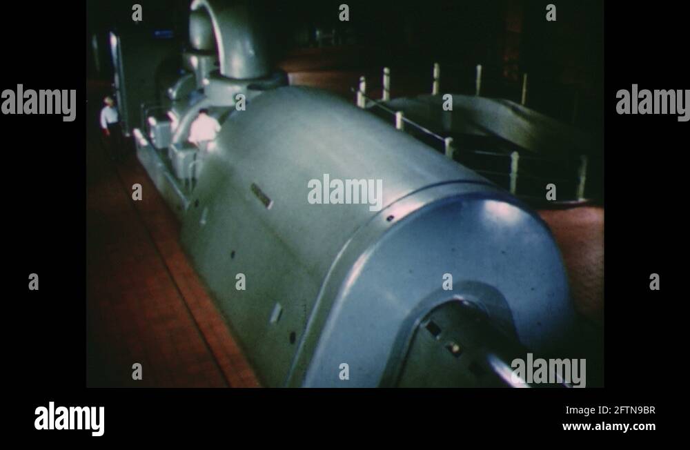 1950s: Turbo Generators inside a Power Station Stock Video Footage - Alamy