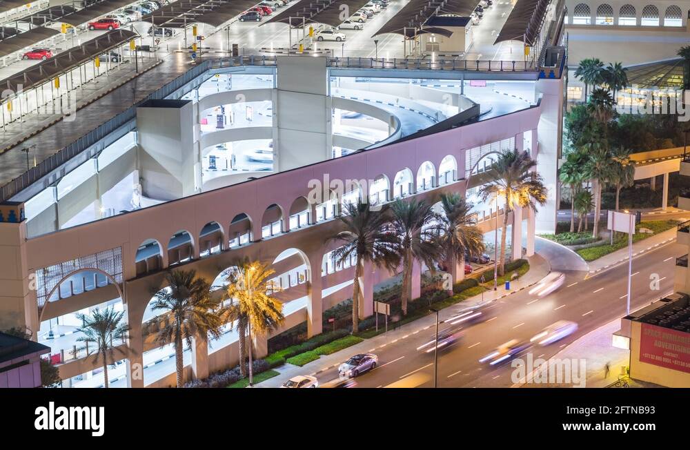 dubai famous mall of emirates side rooftop front panorama 4k time lapse ...