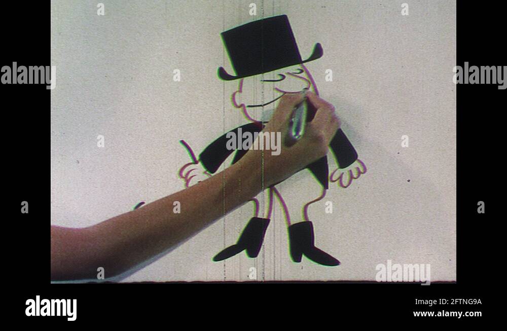 UNITED STATES 1960s: Drawing of a Ring Master at a Circus Stock Video ...