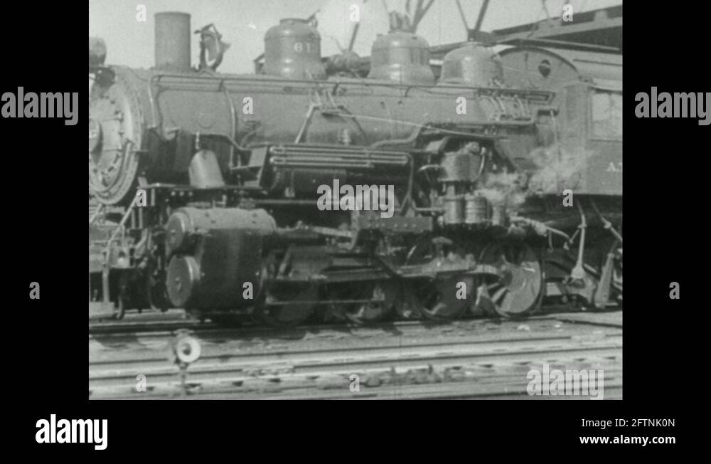 UNITED STATES 1930s: Side View of Steam Train on Tracks Stock Video ...