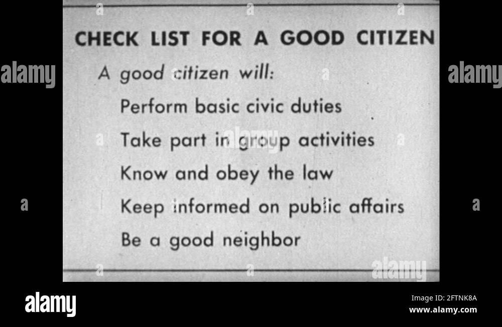 1940s: Article about what it takes to be a good citizen. Check List of ...