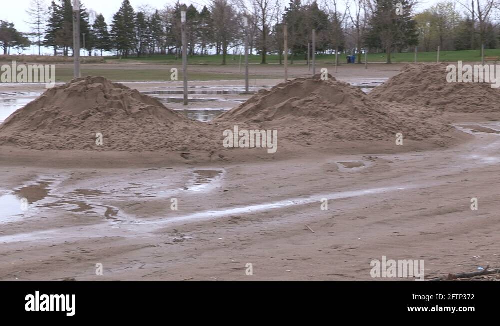 Rising water levels on lakes oceans and seas cause beach flooding and ...