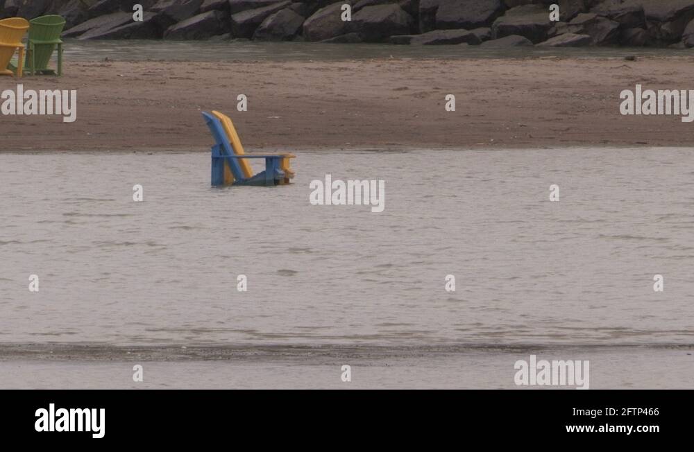 Rising water levels on lakes oceans and seas cause beach flooding and ...