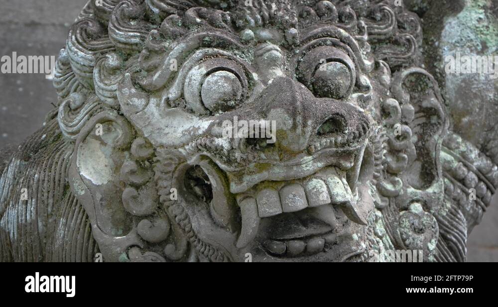 Ancient Stone Sculpture of Mythical Monster at Balinese Temple Stock ...