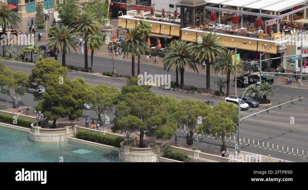 Las Vegas strip street traffic sidewalk people walking Stock Video ...