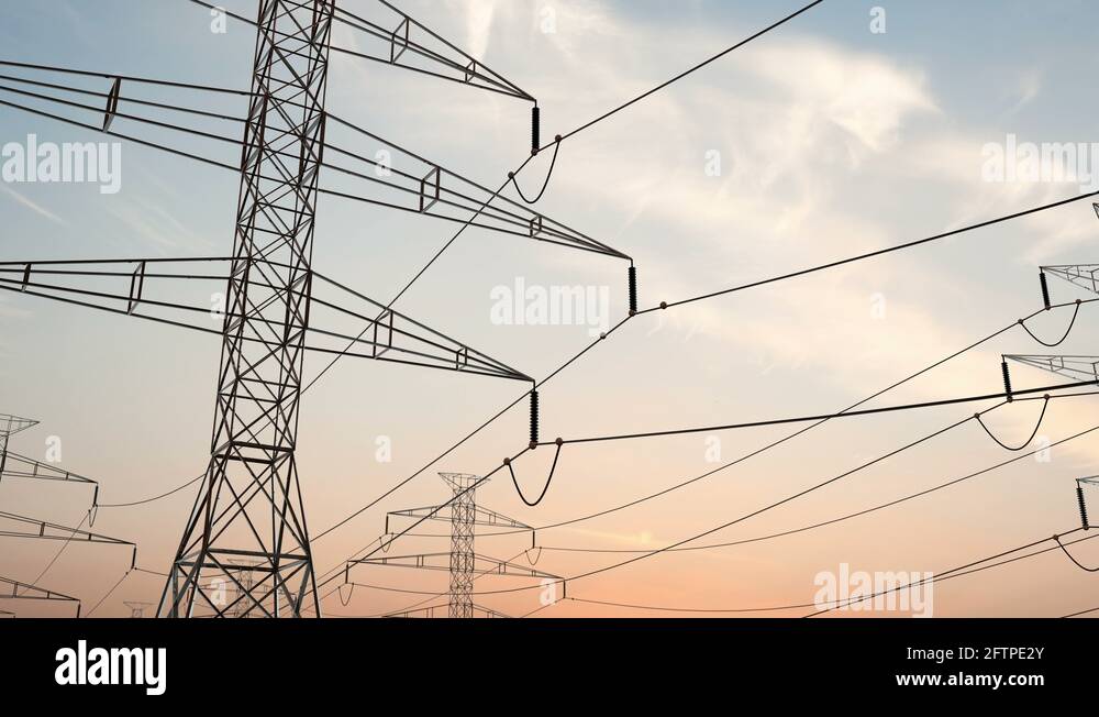 Row high voltage pylons Stock Videos & Footage - HD and 4K Video Clips ...