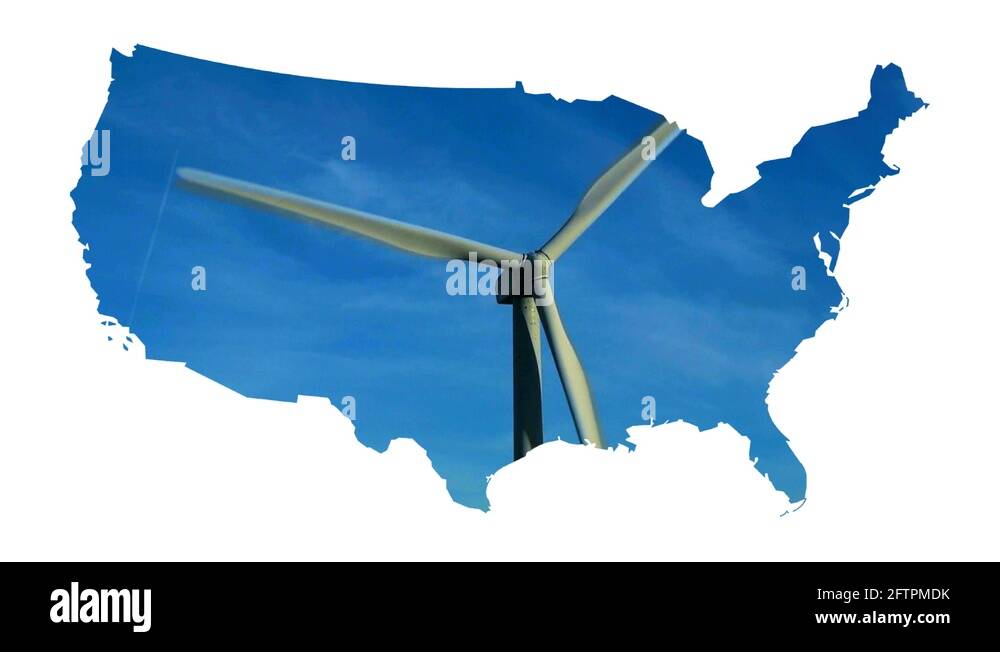 United States map wind turbine - HD Stock Video Footage - Alamy
