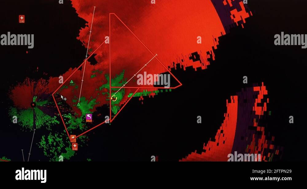 Doppler weather radar screen showing tornado warned thunderstorms Stock ...