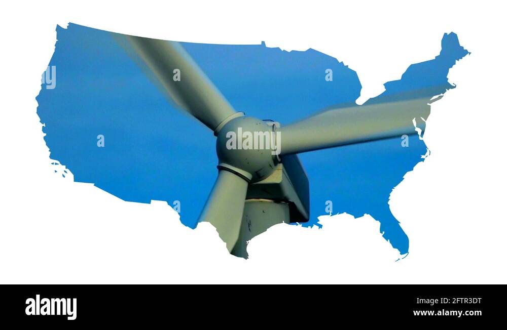 United States map wind turbine V3 - HD Stock Video Footage - Alamy
