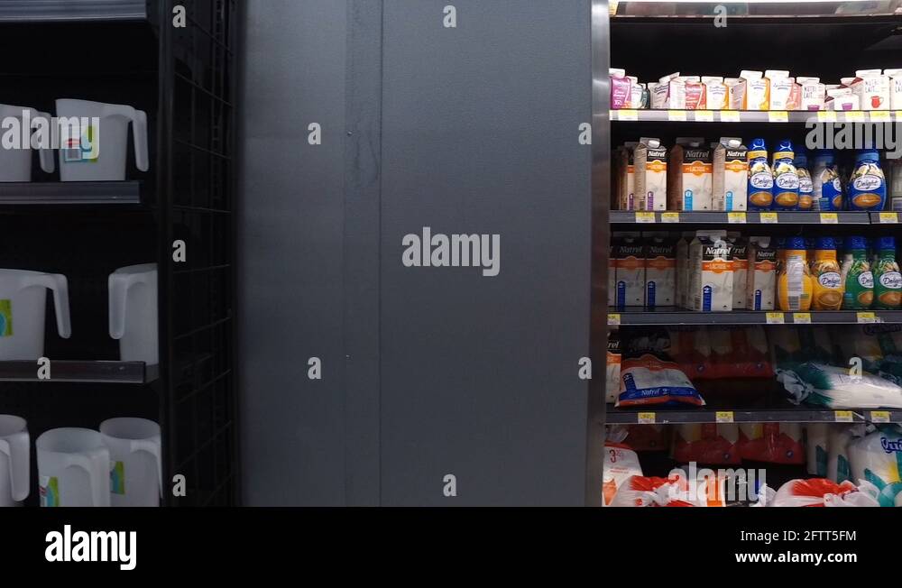 Dairy Products Display At Walmart Store Stock Video Footage - Alamy