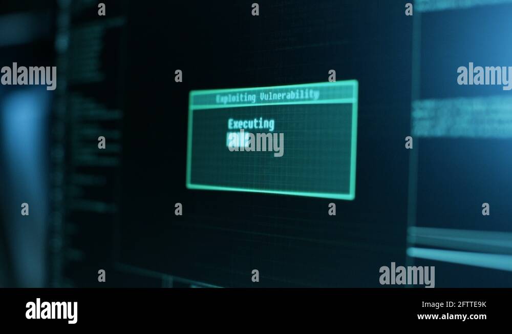 Display Showing Stages of Hacking in Progress: Exploiting Vulnerability Stock Video Footage - Alamy