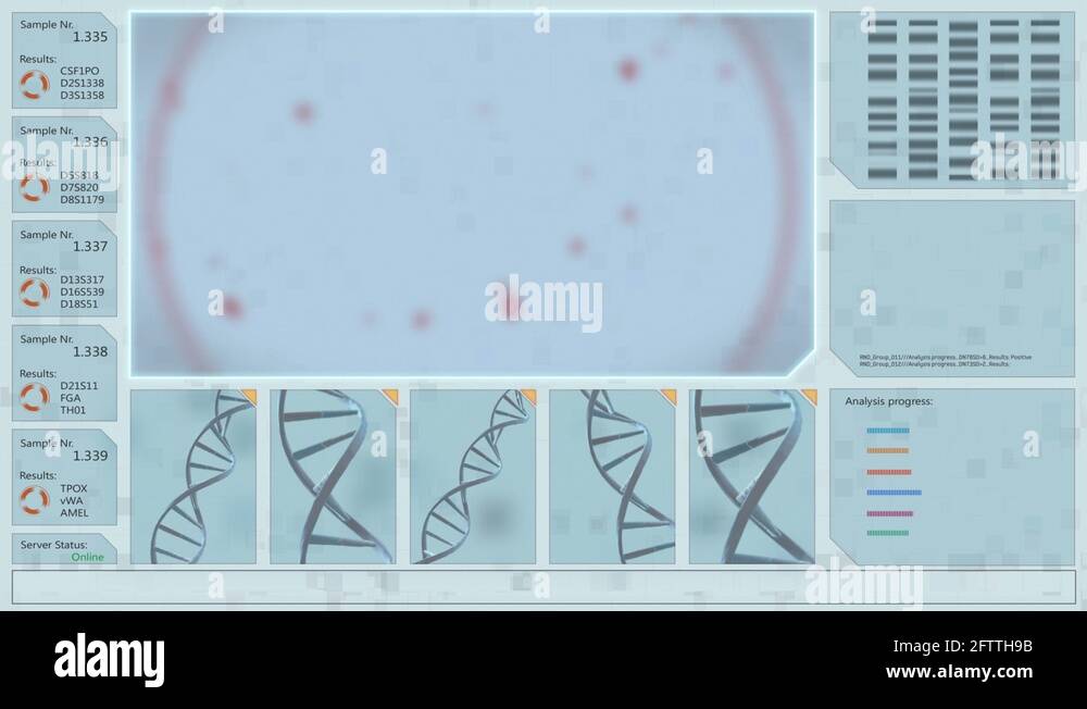 Interactive Interface of 3D DNA Structure and Red Biological Viral ...