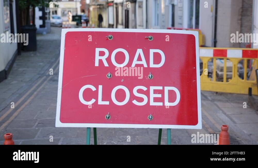 Red road closed sign Stock Videos & Footage - HD and 4K Video Clips - Alamy