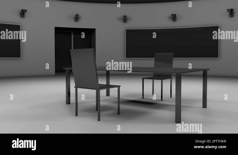 4K Modern High Security Interrogation Room with Many CCTV Cameras 5 ...