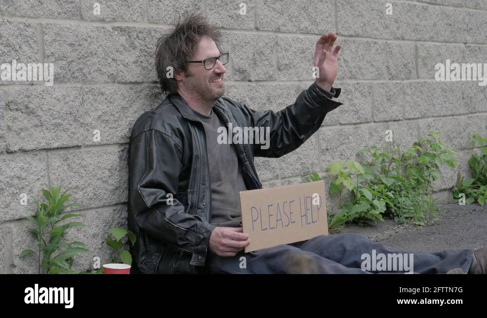 Homeless man begging for money Stock Videos & Footage - HD and 4K Video ...
