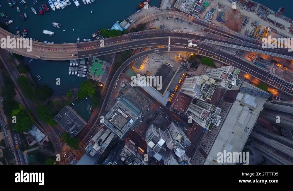Overpass office building with high perspective urban view development ...