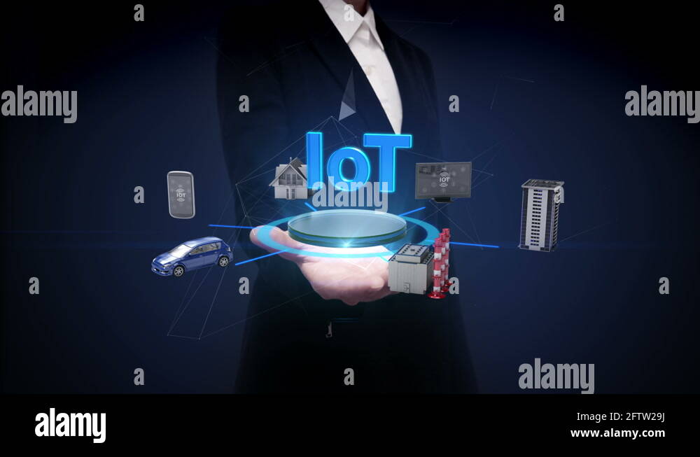 Businesswoman open palm, Devices sensor connecting IoT, artificial ... Businesswoman open palm, Devices sensor connecting IoT, artificial ...